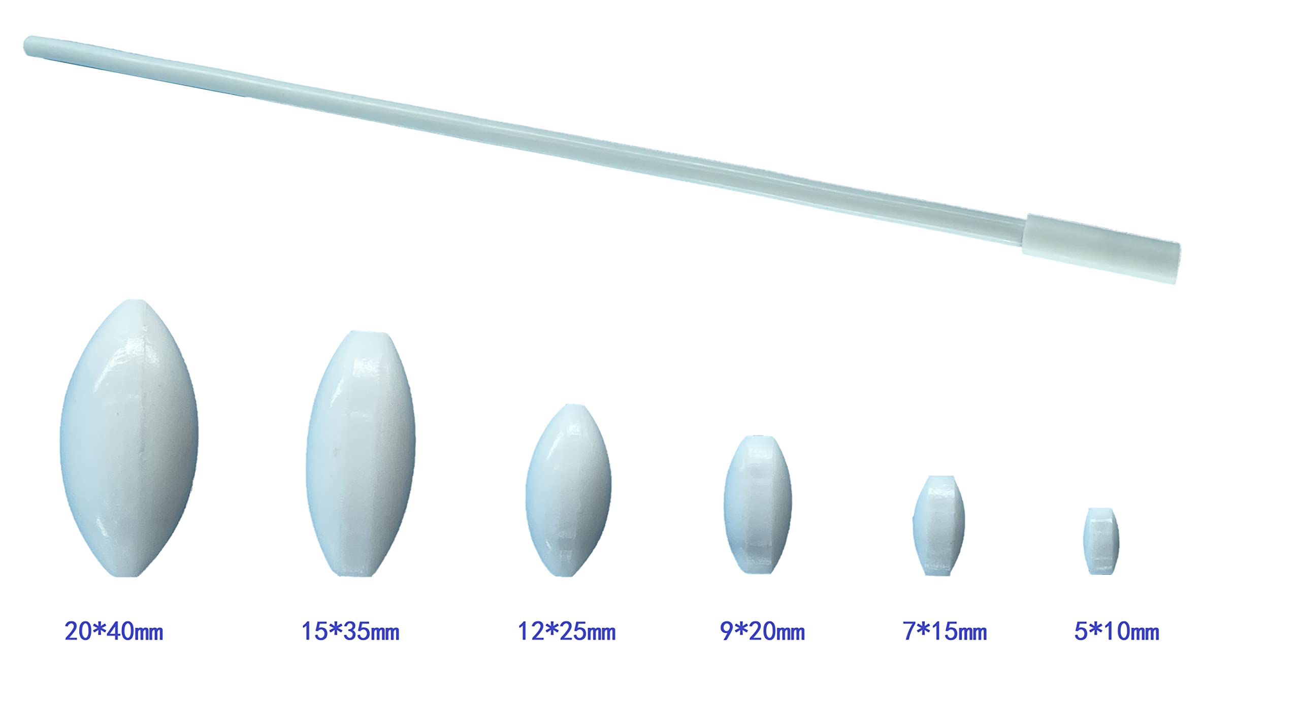 LUERFLEX Magnetic Stirring Oval Stir Bar Rod PTFE Teflon Coated (6 Stir Bars &1 Retriever)