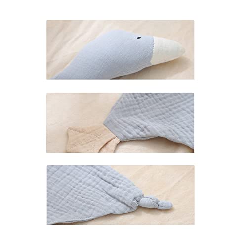 FOMUNI Baby Muslin Lovey Knit Newborn Babies Security Blankets Goose Lovie Cuddly Comforter Safe Loveys for Infant Boy Girl, Pink