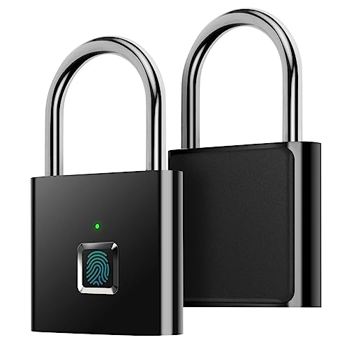 Fingerprint Padlock,AICase Ultra Light One Touch Open Fingerprint Lock with USB Charging for Gym, Sports, School Employee Locker,Fence, Suitcase,Bike No App, No Bluetooth,No Trouble