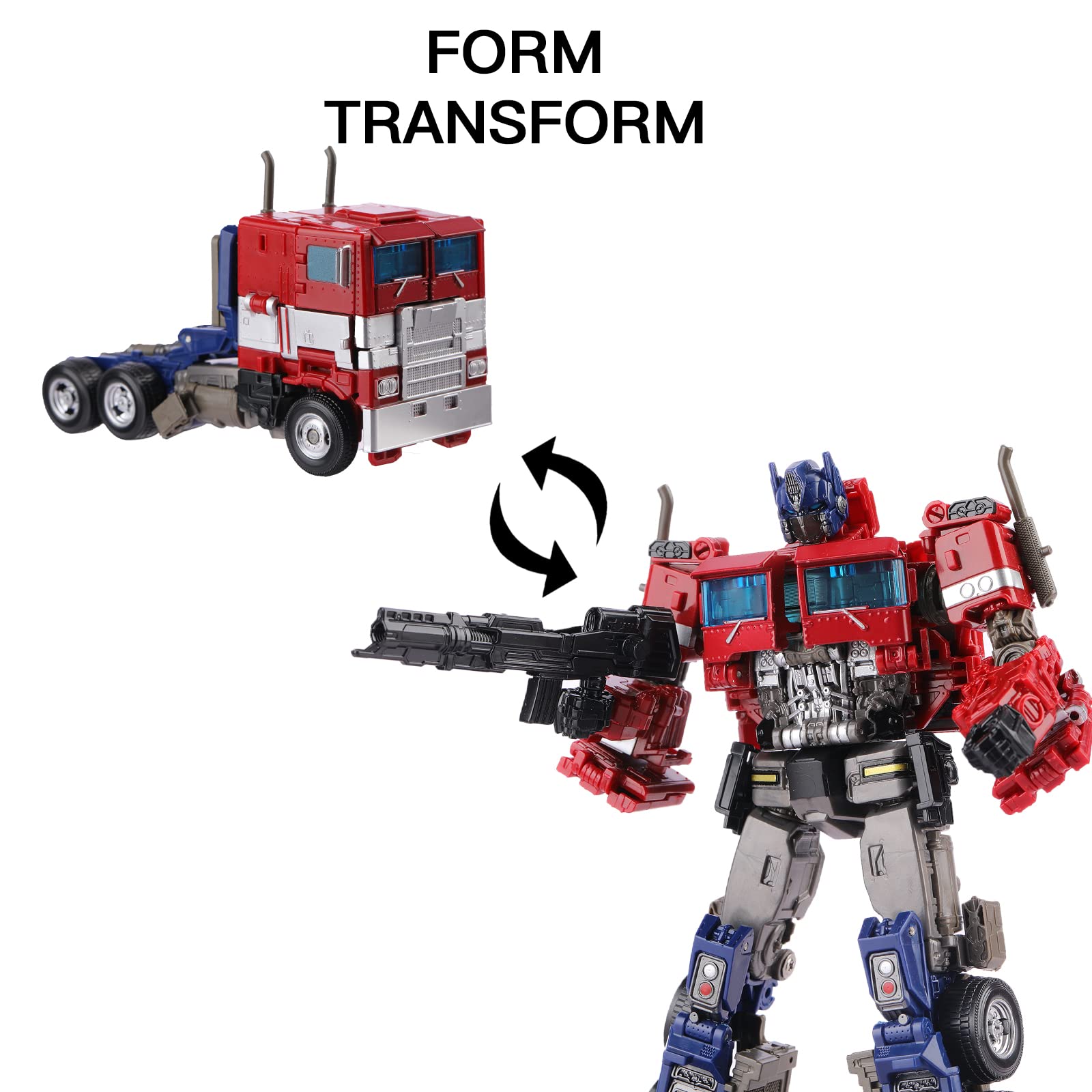 Deformation Car Robot Toy Figure, Auto Transforming Alloy Model, Ideal Gift for Kids & Movie Fans - Red