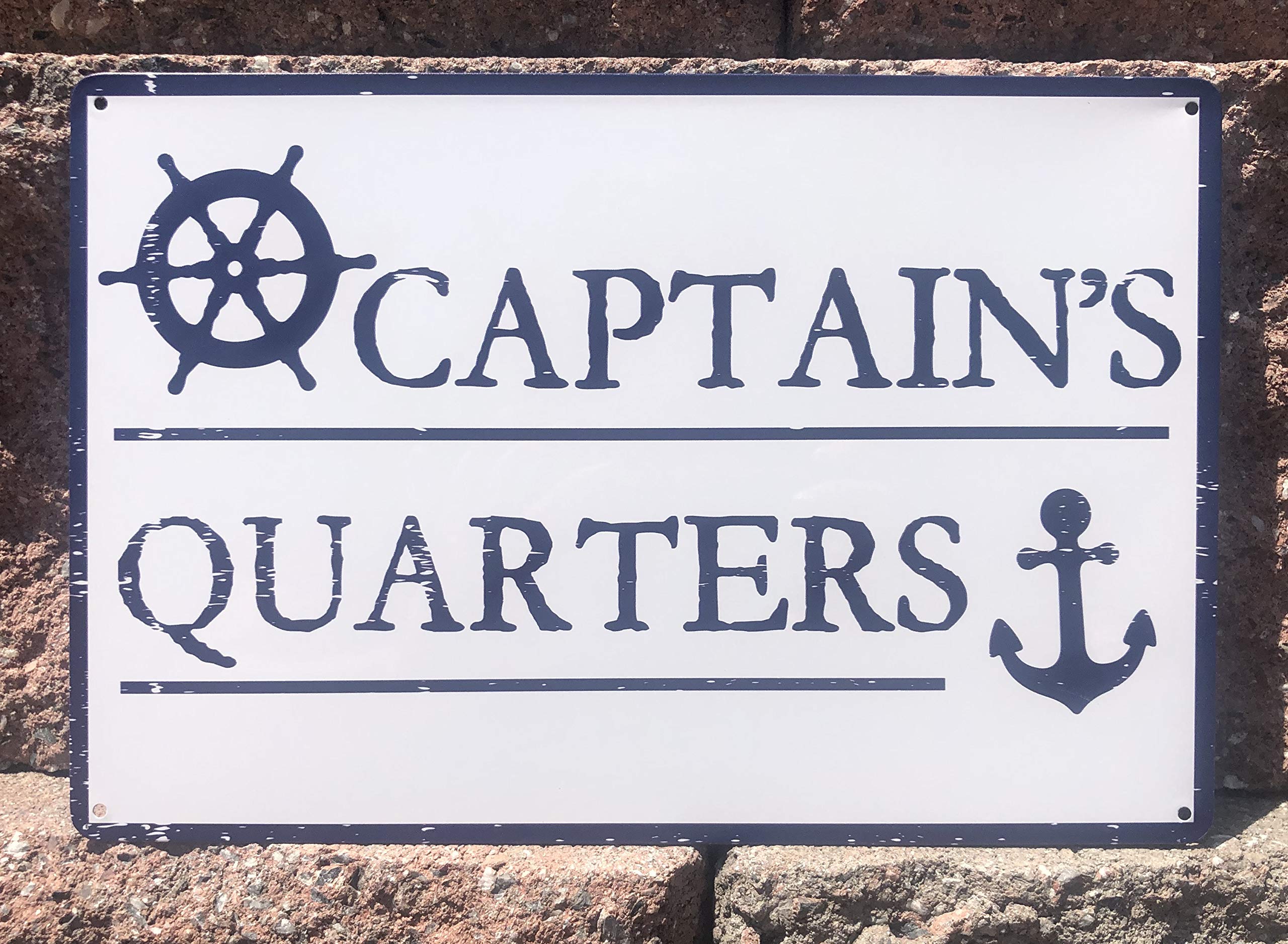 Captain's Quarters 12" x 8" Tin Maritime Boat House Sign