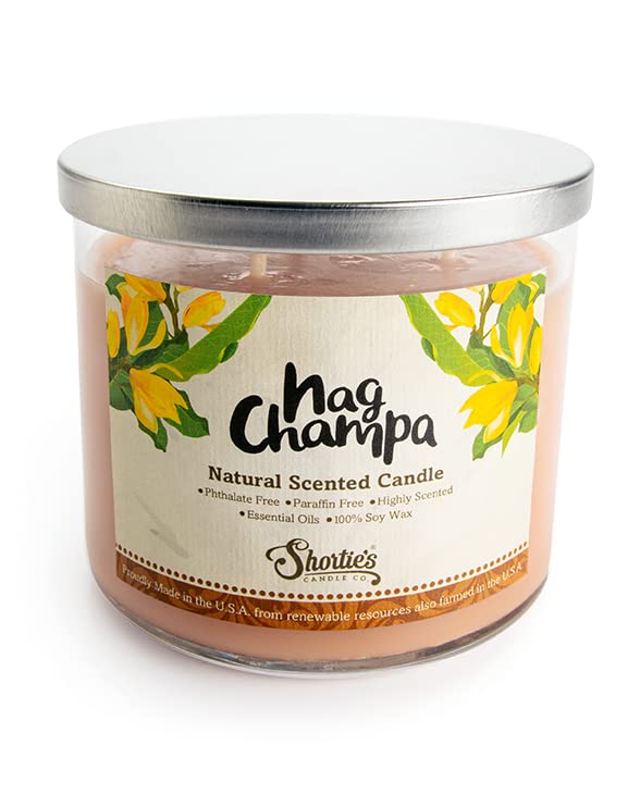 Nag Champa Highly Scented Natural 3 Wick Candle, Essential Fragrance Oils, 100% Soy, Phthalate & Paraben Free, Clean Burning, 14.5 Oz.