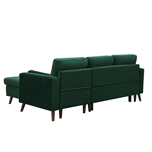 Eafurn Reversible Corner Sectional Sofa Pull Out Bed with Storage Chaise Lounge (Left & Right), 3 Seater Velvet Upholstered Convertible Sleeper Couch Bed, L Shaped Pullout Sofa&Couch for Living Room