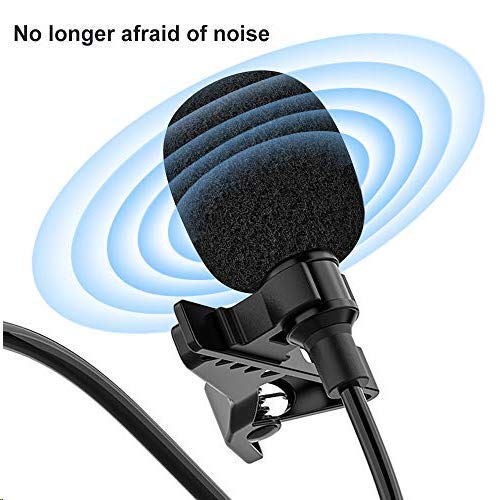 CALGENEX 3.5mm Professional Lavalier Microphone for iPhone, Condenser Microphone for Phone and Video Recording, Lavalier Microphone (9.8ft) for YouTube, Interviews and Meetings.
