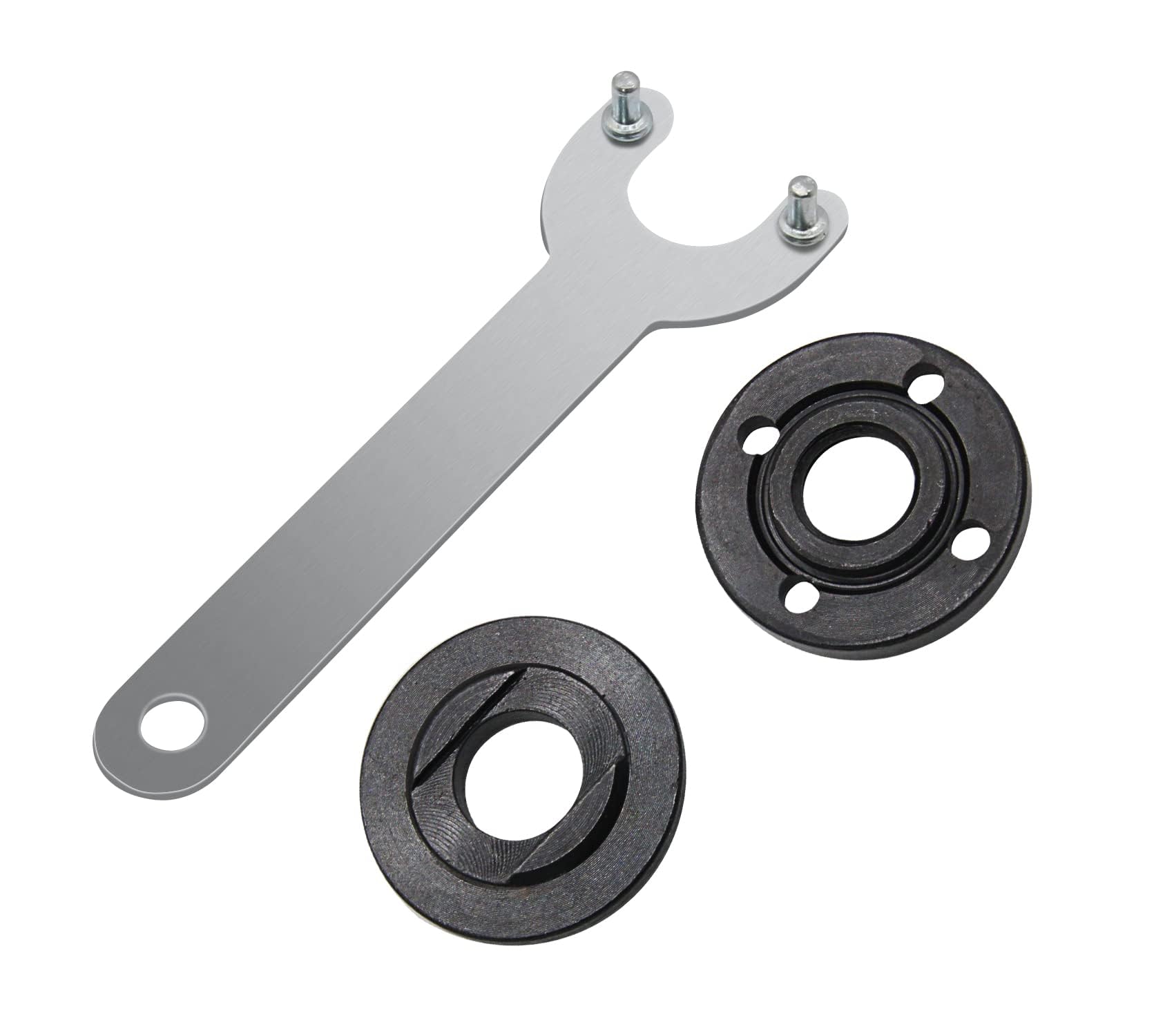 Pro-Parts 5/8"-11 Grinder Backing Flange and Lock Nut Set Angle Wrench Spanner Metal for Bosch Dewalt Black replaces 224399-1 193465-4 224568-4