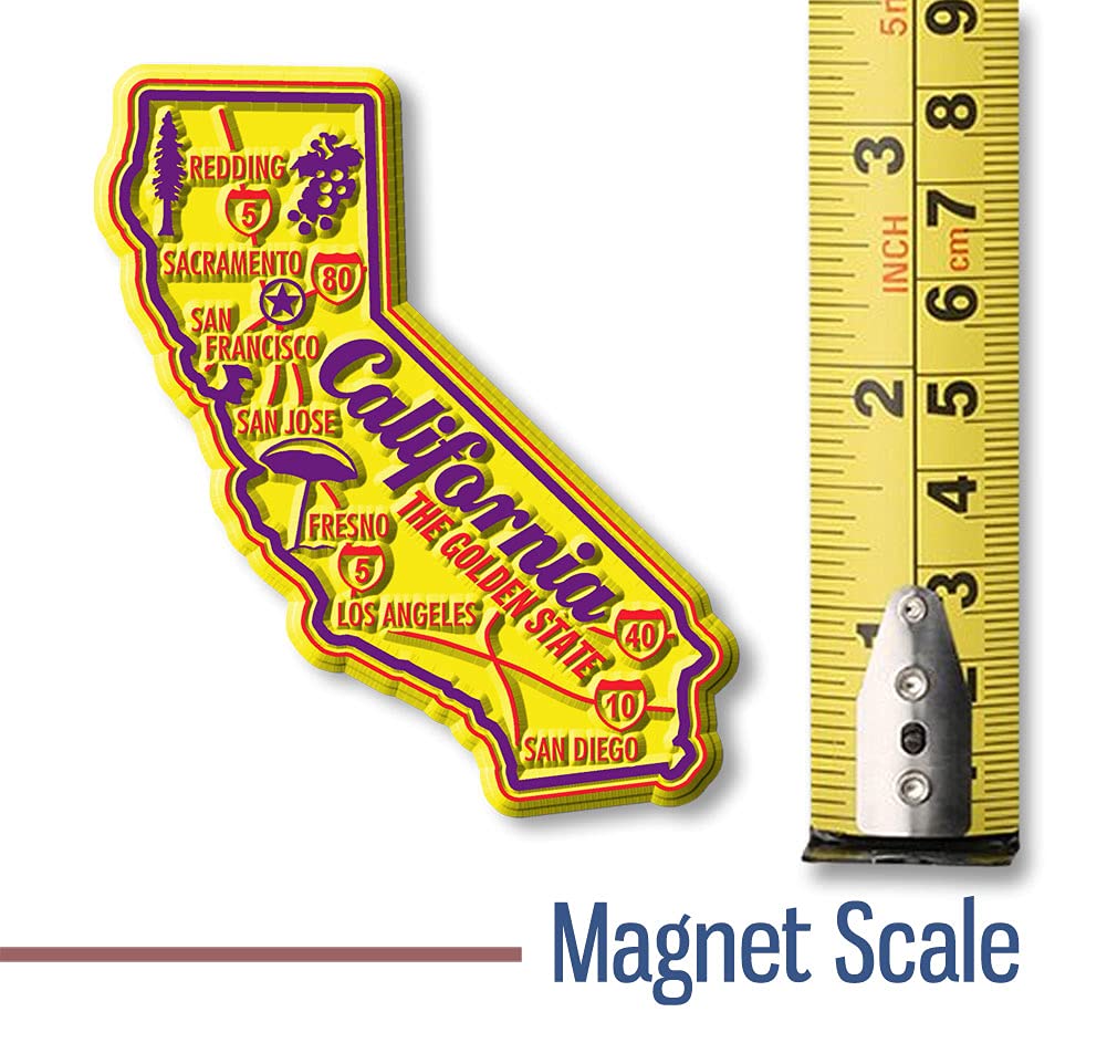 California Premium State Magnet by Classic Magnets, 2.6" x 3.2", Collectible Souvenirs Made in The USA