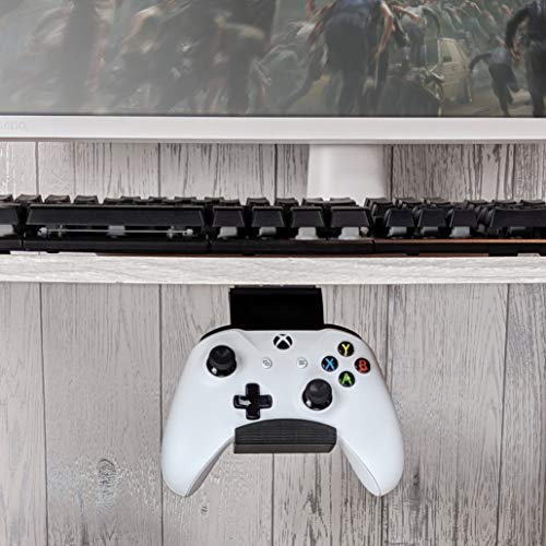 BRAINWAVZ Gamepad Under The Desk Mount Holder Hanger for XBOX One, Switch, PS4, PC, Steam, Steelseries & Most Game Controllers, No screws, VHB Tape (Black, Improved Adheasion Nov2019)
