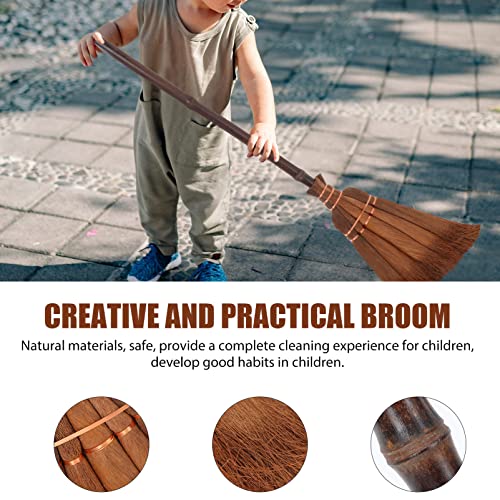 DOITOOL Broom Small Broom for Kids and Toddlers, Wood Handle Broom, Kids Size 23.2β, Toy Broom Cinnamon Broom