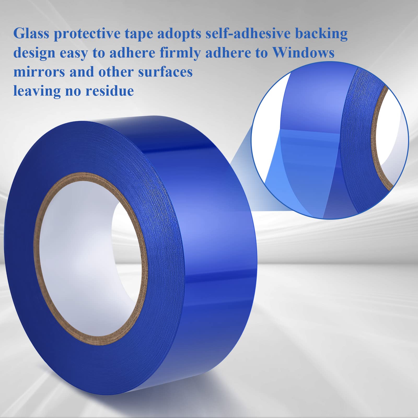 Frienda 2 Inch x 218.7 Yards Clear Removable Scratch Film Tape Roll Blue Tape Window Film Blue Surface Protective Film Self Adhesive Window Film, 2 Rolls