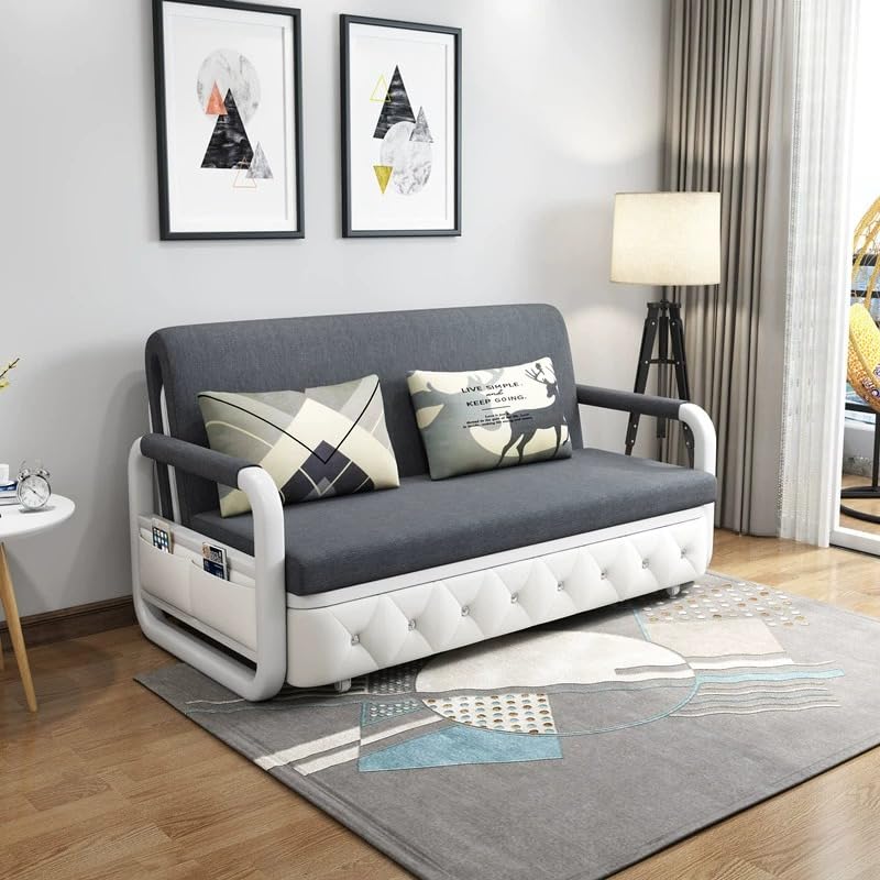dqmlsruku 50.3" W 72" L Full Size Futon Sofa Bed,Pull Out Sofa Bed futon,Convertible Floor Couch for Living Room, Bedroom, Entertainment Room