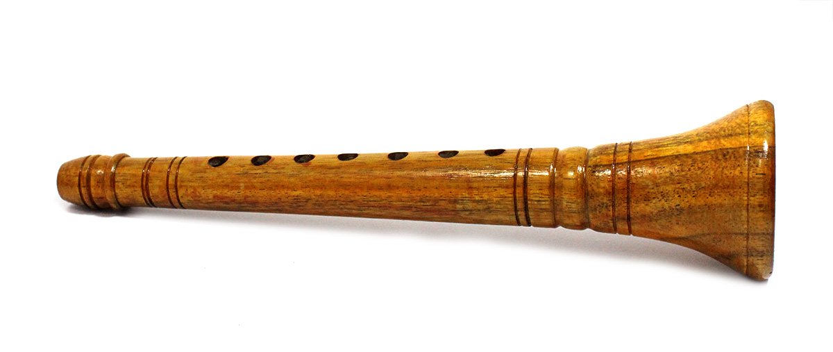 India Meets India Handmade Miniature Musical Instrument Set - Clarinet 8.5" and Tabla Drum 4" [Mango Wood - BROWN & YELLOW] - Decorative Tabla Set - Best Gift Made By Awarded Indian Artisan