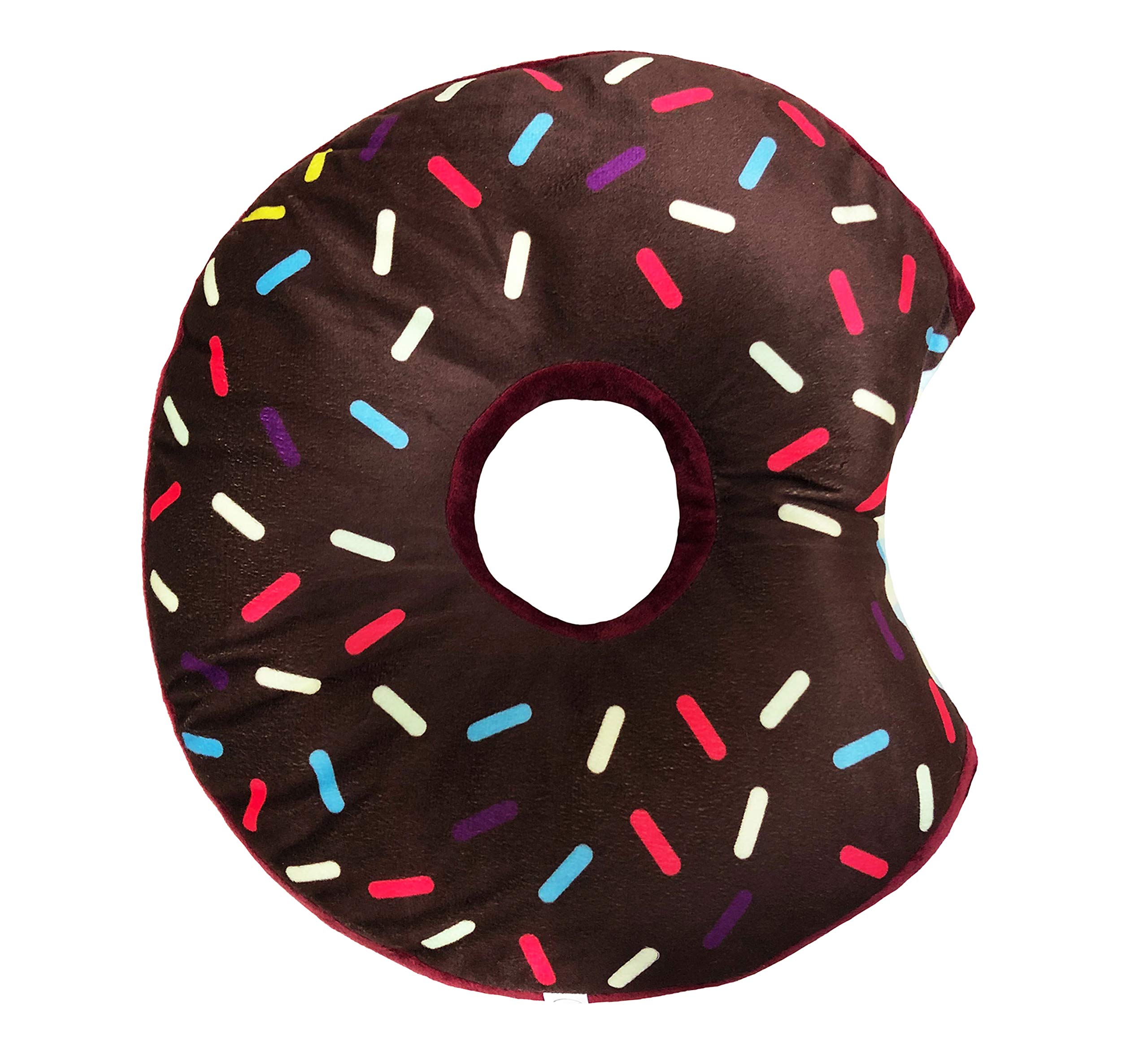 Truyond Donut Pillow for Ear Piercings - Comfortable Soft Ear Pillow for Side Sleeping - Reduces Ear Discomfort - Fun Decor, Stuffed Cushion and Toy, 14 Inches (Brown Chocolate)