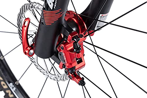 BUCKLOS Zoom HB-100 MTB Line Pulling Hydraulic Disc Brake Calipers Front + Rear, Aluminum Alloy Mountain Bike Hydraulic Disc Brakes with is/PM Universal Caliper Adapter for XC Trail, Fat Bike…