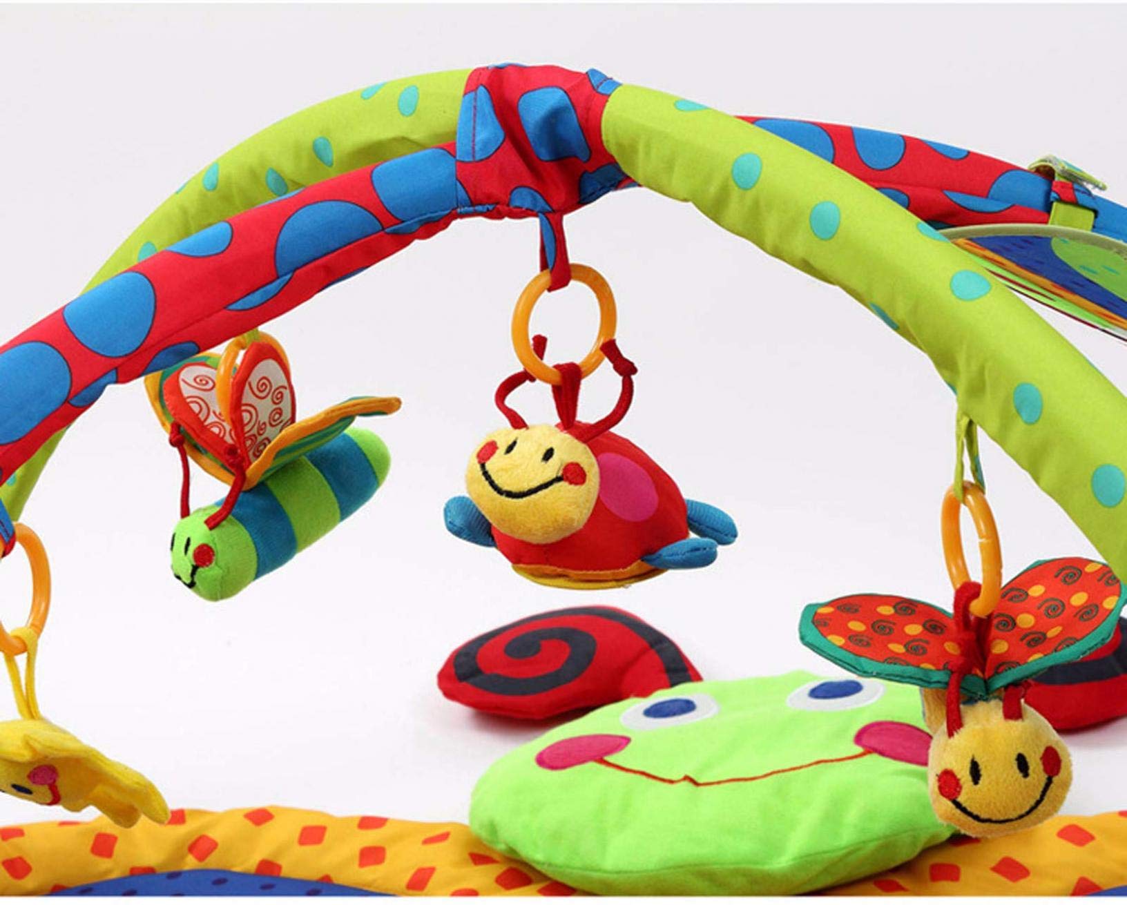 KUANDARM Baby Butterfly Pattern Play Mat with 8 Different Pendant Toys Infants Gym Activity Centre Fitness Frame for 1-18 Month