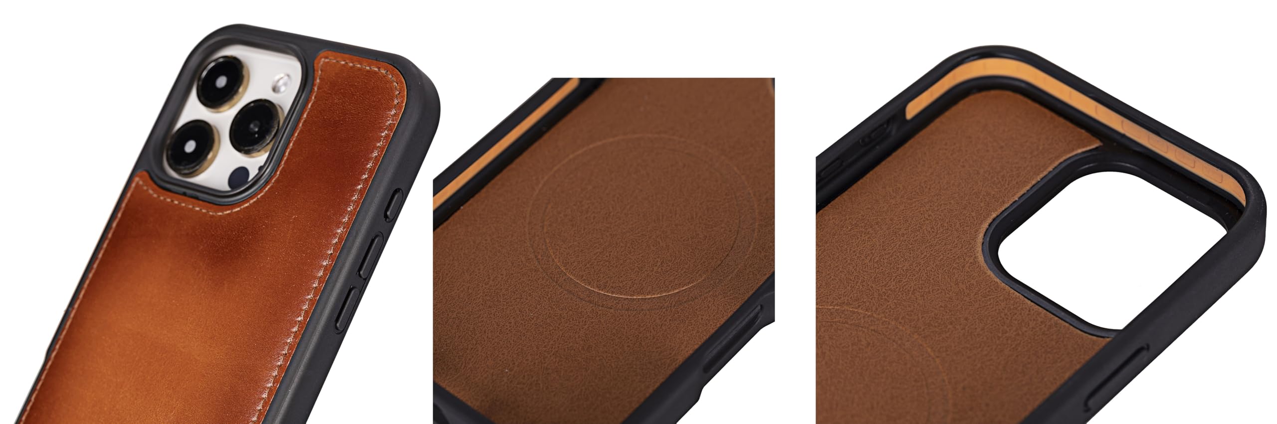 VENOULT Wallet Case for iPhone 16 Pro MAX 6.9" / 16 Pro 6.3" / 15 Pro MAX /14/13 Pro and All Previous Series, [Compatible with MagSafe], Man or Women, 4 Card Holder, Full Grain Genuine Leather, RFID