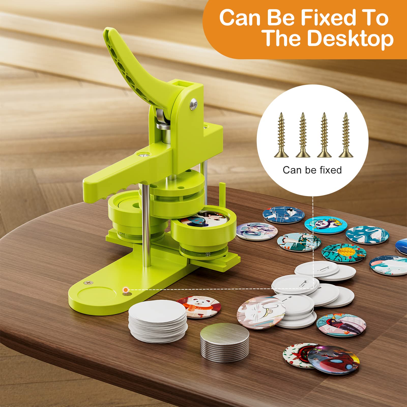 Button Maker Machine Multiple Sizes 400pcs, Pin Maker Button Press 1 inch Button Badge Making Supplies for DIY Personalized Metal Pinback Buttons