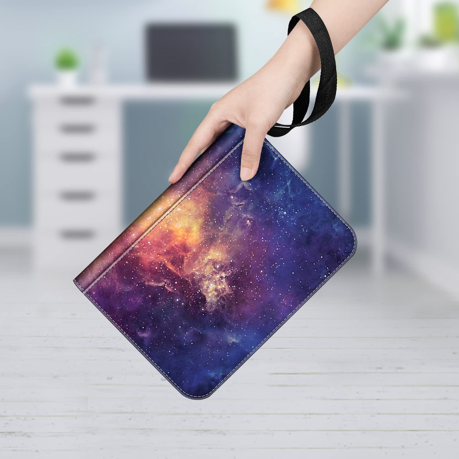 CaseBot Trading Card Binder, Card Binder Collect Holder Case Fits 208 Cards with 52 Sleeves, Album Folder Carrying Case for TCG, Galaxy