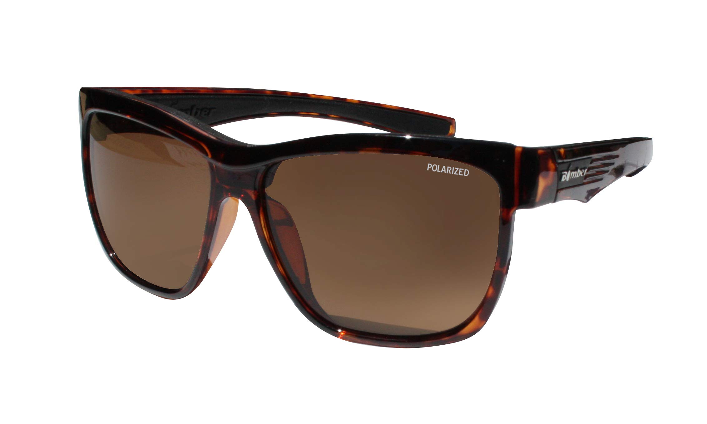 BOMBER Polarized Sunglasses for Women, Shiny Tortoise frame with Polarized Brown Lens, Non-Slip Black foam inner lining. UV Protection, Women’s Sunglasses - JA112