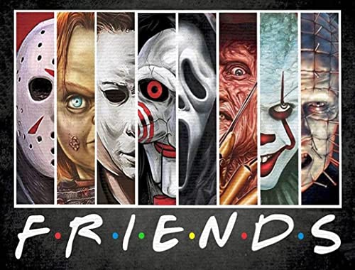 Halloween Cross Stitch Stamped Kits for Adults Beginners-Horror Embroidery Kits Friends Counted Cross Stitch Kits Patterns for Beginners 11 CT Dimensions Embroidery Kits Arts Craft Kits Home Decor