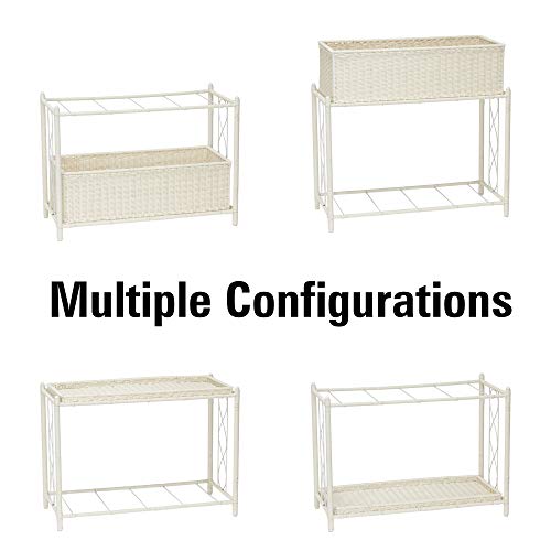 Household Essentials ML-5017 Indoor Outdoor Resin Wicker Planter Stand, 2 Piece