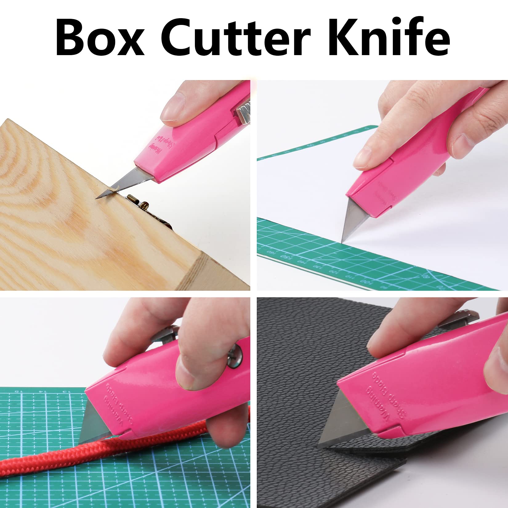 DIYSELF 2Pack Utility Knife Box Cutter Retractable and 100Pack Box Cutter Blades