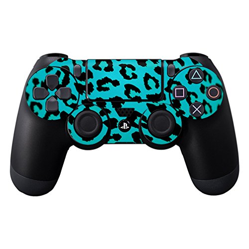MightySkins Skin Compatible with Sony PS4 Controller - Teal Leopard | Protective, Durable, and Unique Vinyl Decal wrap Cover | Easy to Apply, Remove, and Change Styles | Made in The USA