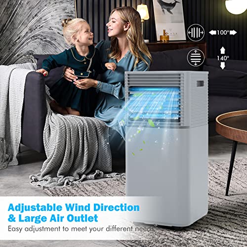 PETSITE Portable Air Conditioner, 8000 BTU AC Cooling Unit for Room, 3 in 1 AC Unit with Air Cooler & Fan & Dehumidifier Mode, Cools Up to 230 sq.ft (8000BTU, Grey)