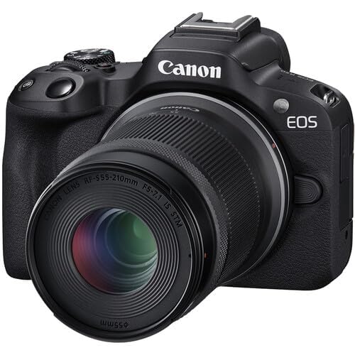 Canon EOS R50 Mirrorless Camera with 18-45MM and 55-210MM Lens Kit (Black) with Advanced Accessory and Travel Bundle | 5811C022 | canon eos r50