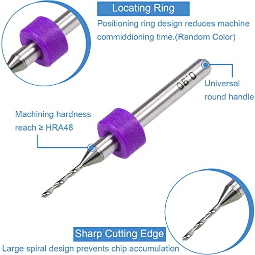 DKARDU PCB Drill Bits 0.1-1.0mm Mini Micro Carbide Spiral Flute Carbide Drill Bits Rotary Engraving Tool for PCB Circuit Board Jewelry CNC Board Power Engraving, 40 PCS