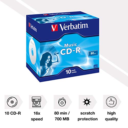 Verbatim CDR 80 Audio 10 Pack J/Case (16x)