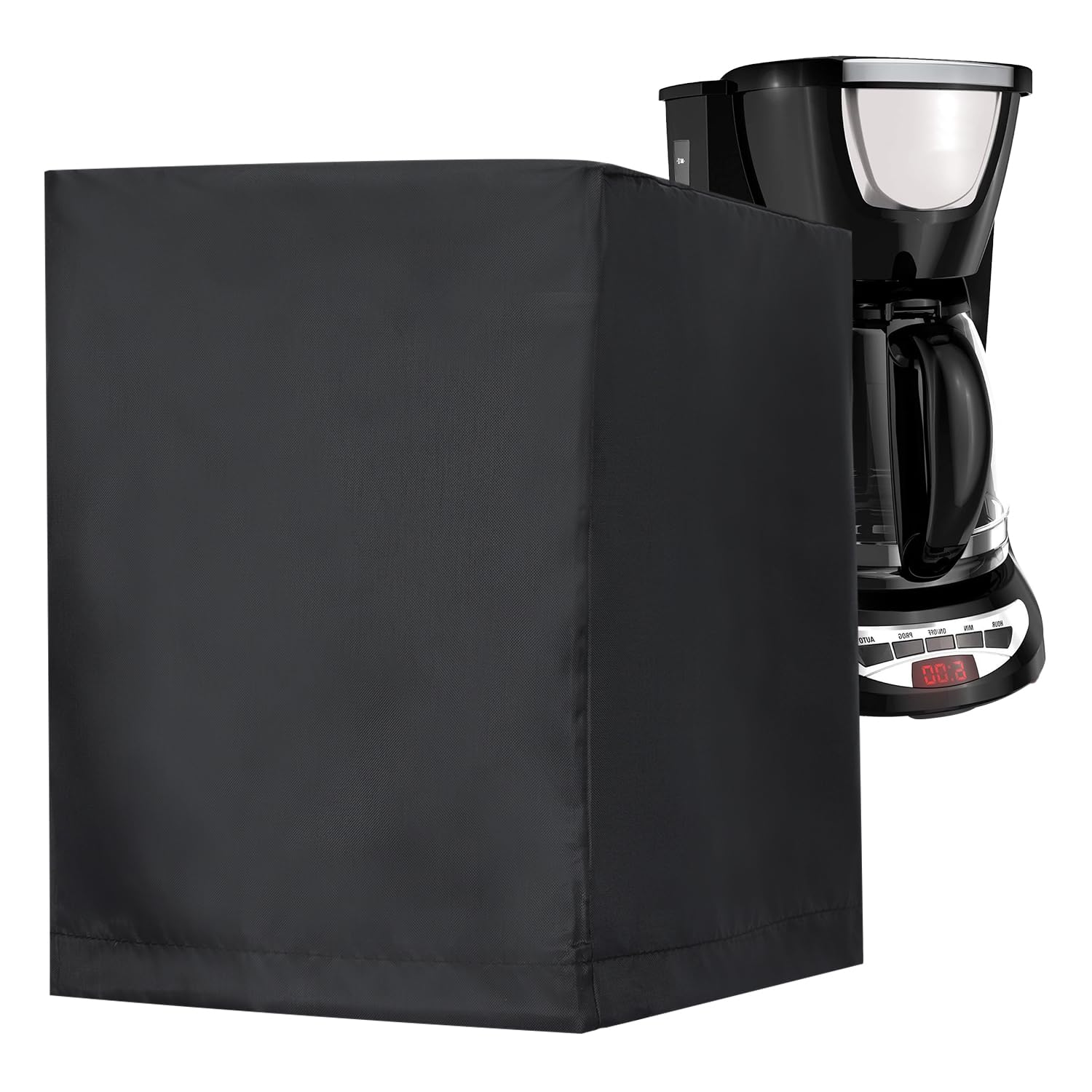 FlexiDapt Coffee Maker Cover, Universal Waterproof and Dustproof Shield for Countertop Appliances in Home, Garage and Office, Black