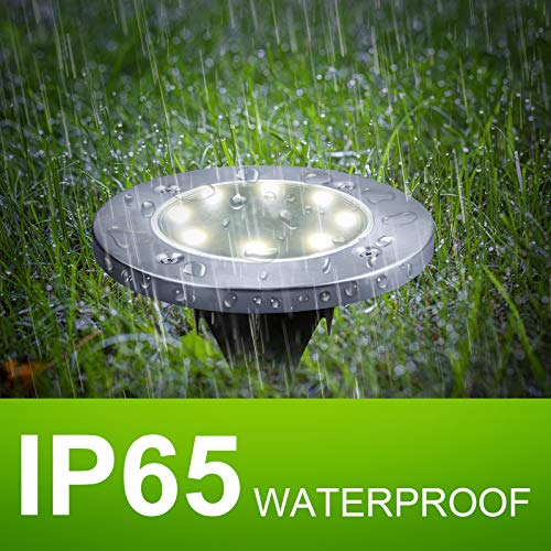 DUUDO Solar Outdoor Lights 12 Packs, Solar Lights Outdoor Waterproof IP65, Outdoor Solar Lights, Disk Solar Garden Lights for Yard Deck Lawn Patio Pathway Walkway Cold White