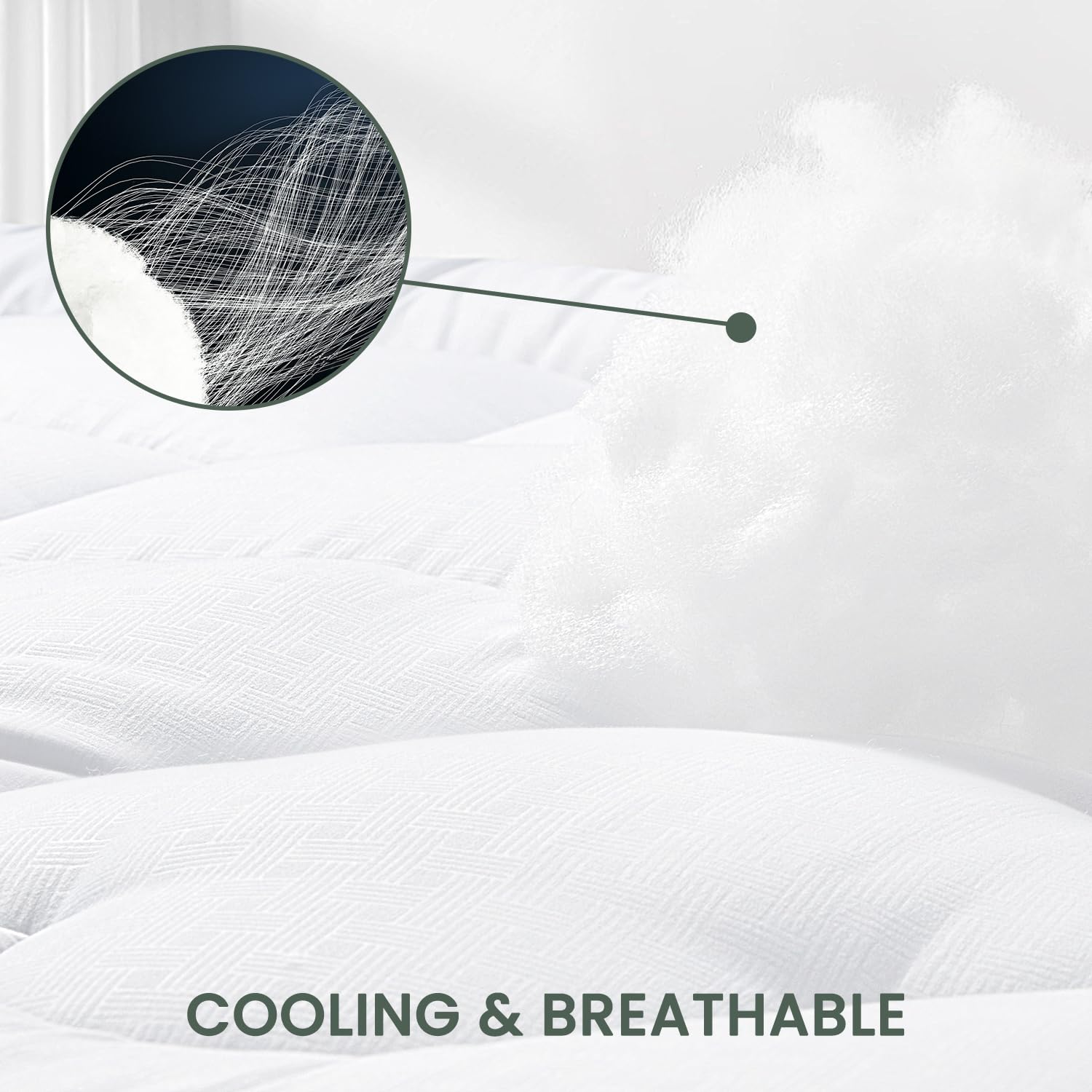 FLEXPEDIC Full Mattress Topper,Extra Soft Pillow Top Mattress Topper for Firm Bed,Cooling Cloud-Like 800GSM Down Alternative Filled,4 Anchor Elastic Bands,54 * 75 Inches,White