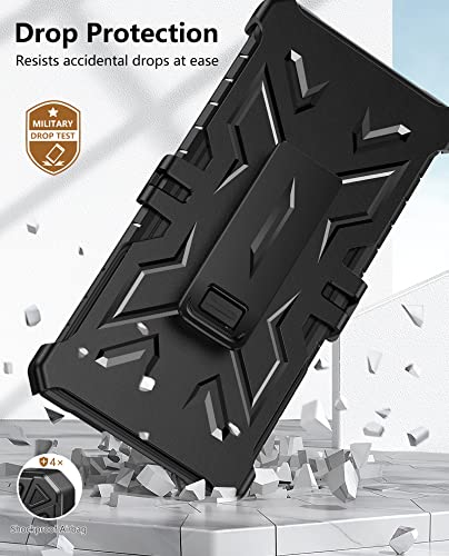for Samsung Galaxy S20 FE Case: Rugged Belt Clip Holster Heavy Duty with Built-in Kickstand - Military Grade Protection Shockproof Cover for Galaxy S20 FE - Black