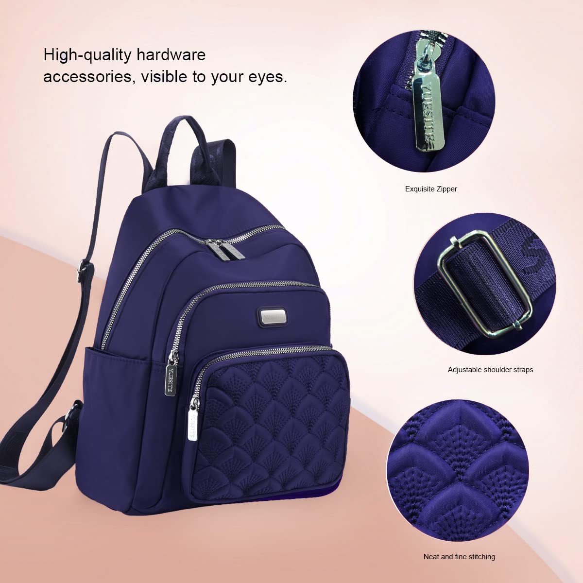 Cottoncode Small Backpack Purse for Women, Nylon Backpack Purse, Small Women's Backpack - Perfect for Traveling Hiking Work