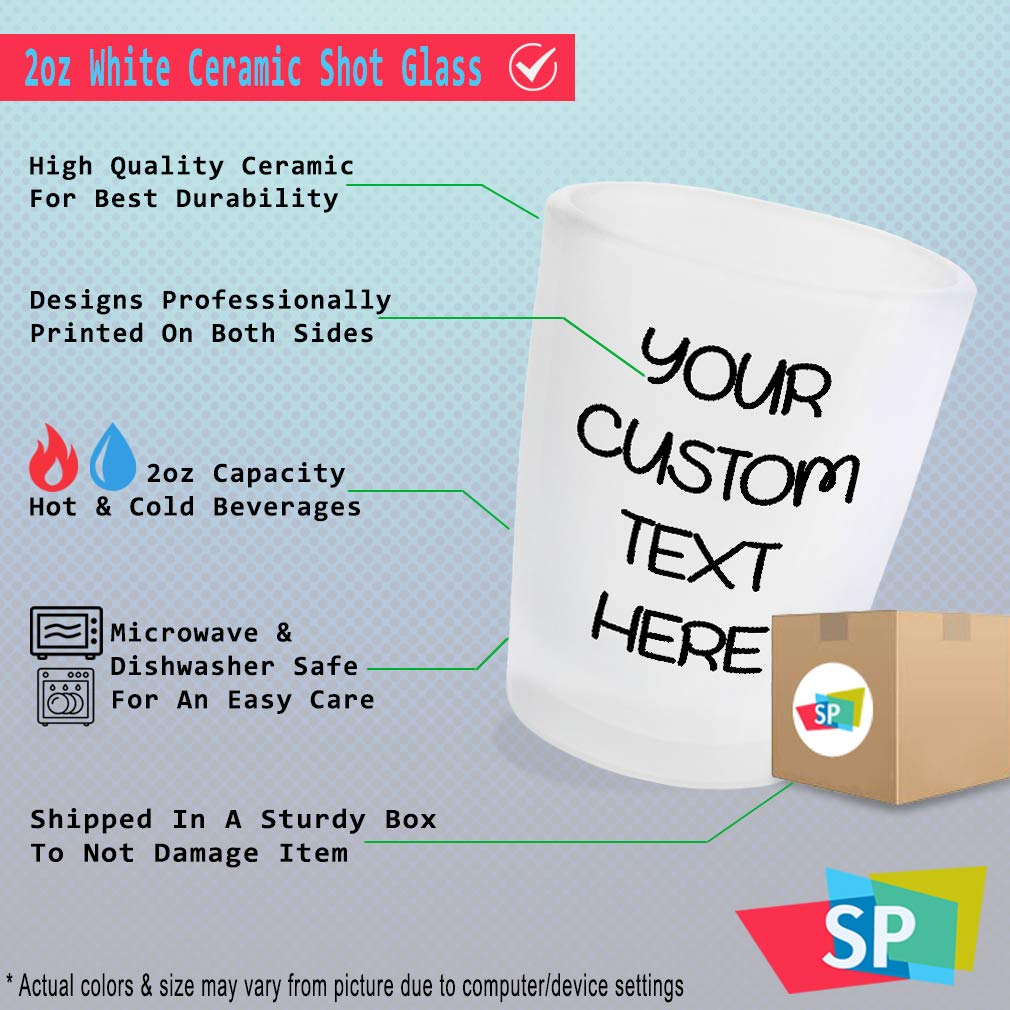 Custom Your Text Here Personalized Lettering Ceramic Shot Glass Cup Customizable