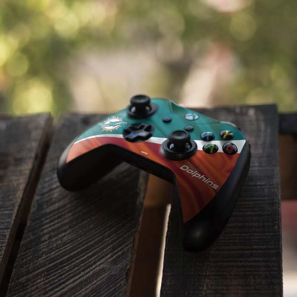 Skinit Decal Gaming Skin Compatible with Xbox One S Controller - Officially Licensed NFL Miami Dolphins Design