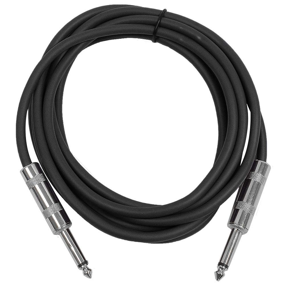 Seismic Audio - SASTSX-10White-1B1W - 2 Pack of 10 Foot 1/4 Inch TS Patch Cables 1 White and 1 Black - 10' Professional Audio Unbalanced 1/4" Patch Cords