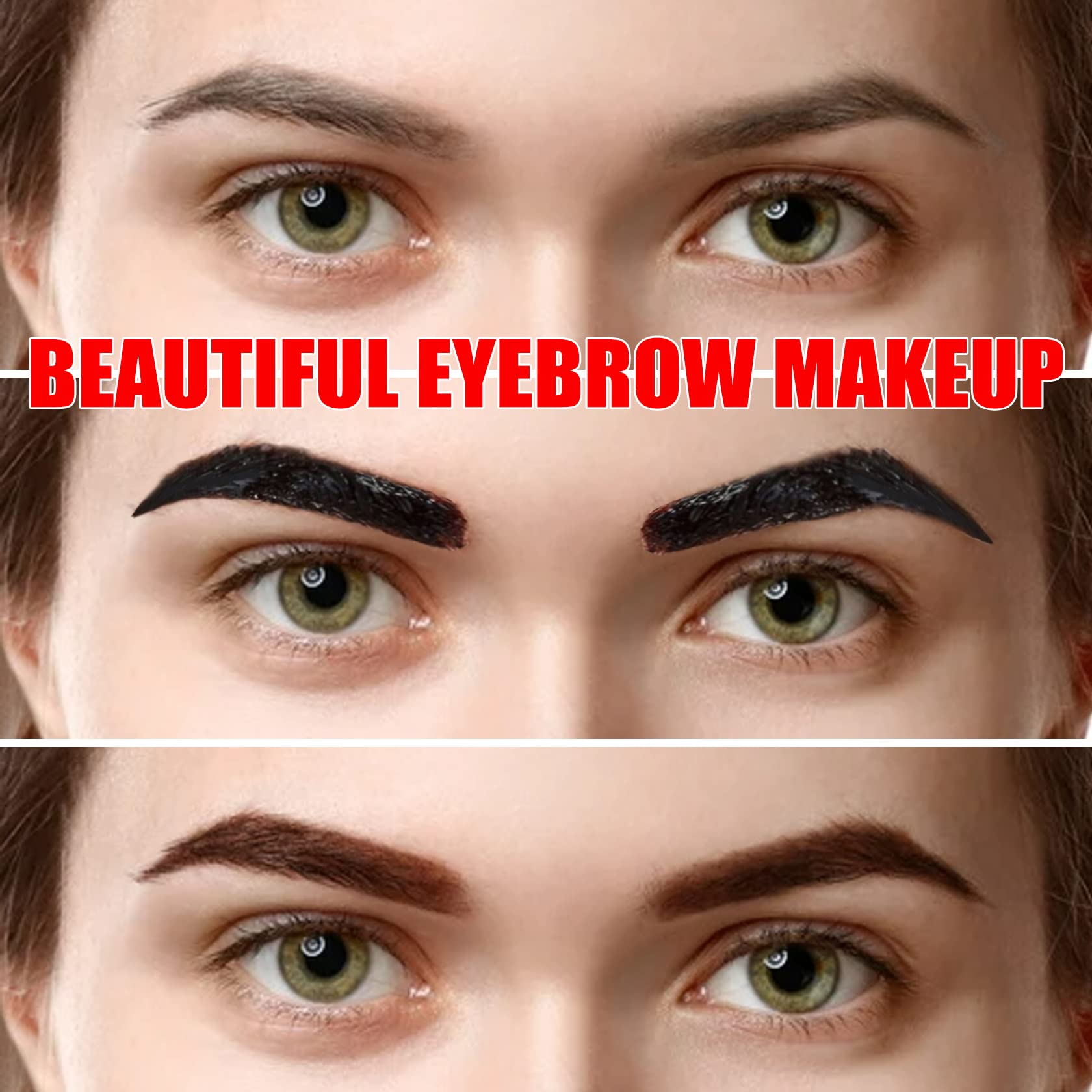 CAHIUYOA 1PCS Peel Off Tattoo Eyebrow Gel, Long-Lasting Waterproof Eyebrow Tattoo Makeup,Natural Elegant Eyebrow Tattoo Peel Off For All Types Of Eyebrows - Brown