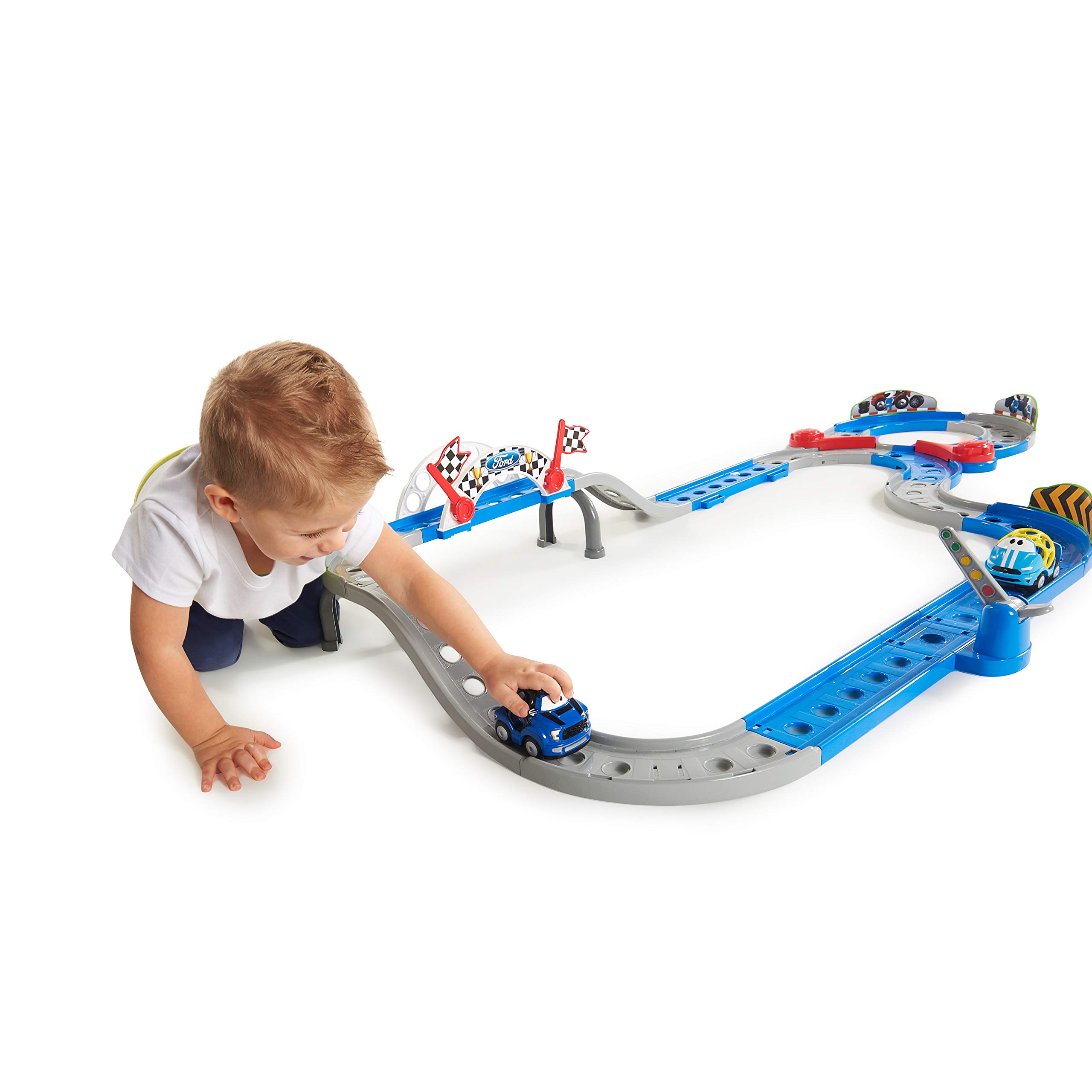 Bright Starts Ford Full Speed Raceway Go Grippers Playset Toddler Toy, 12 Months +