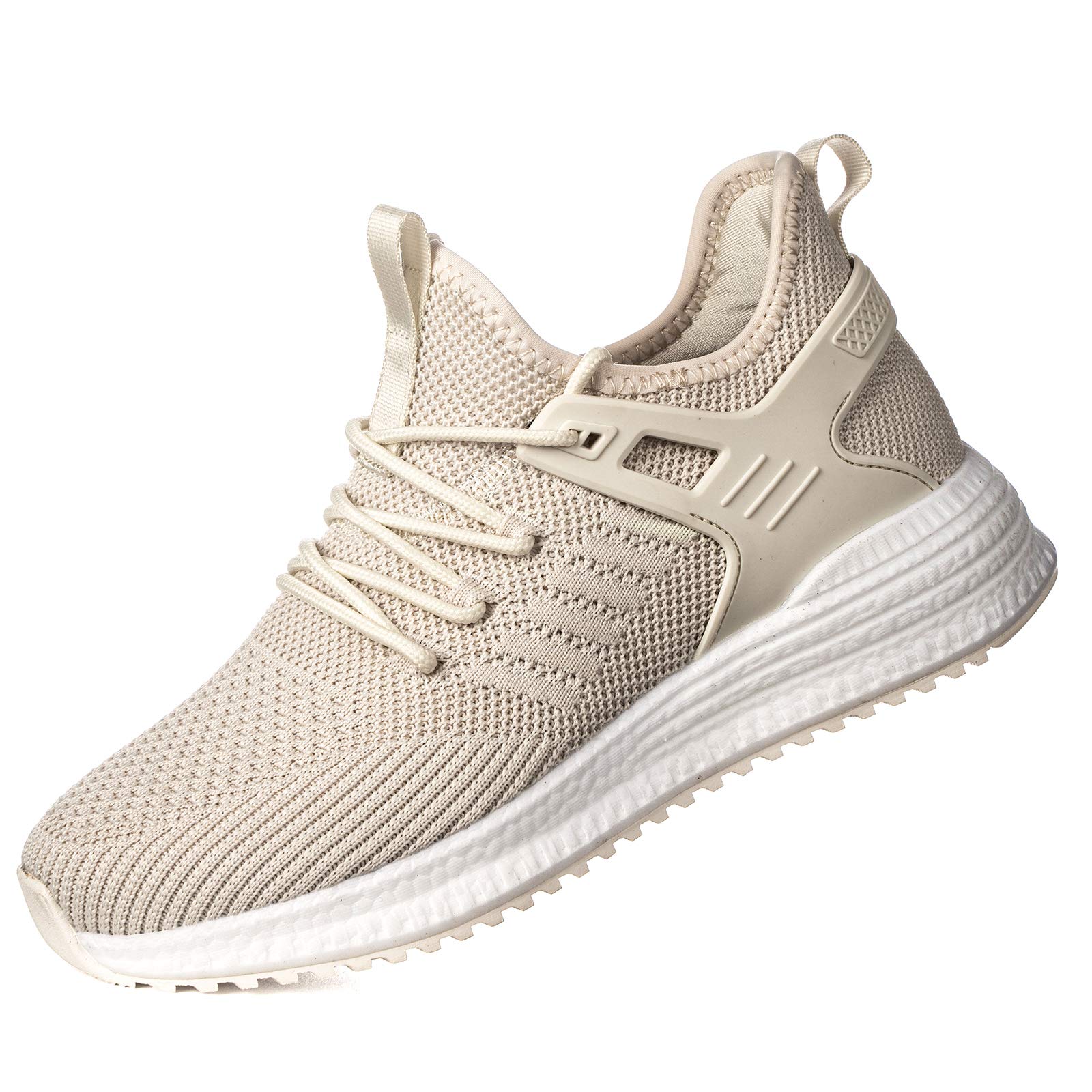 SDolphin Running Shoes Women Sneakers - Tennis Walking Shoes Ladies Athletic Workout Fashion Lightweight Mesh Memory Foam Road Running Shoes Beige