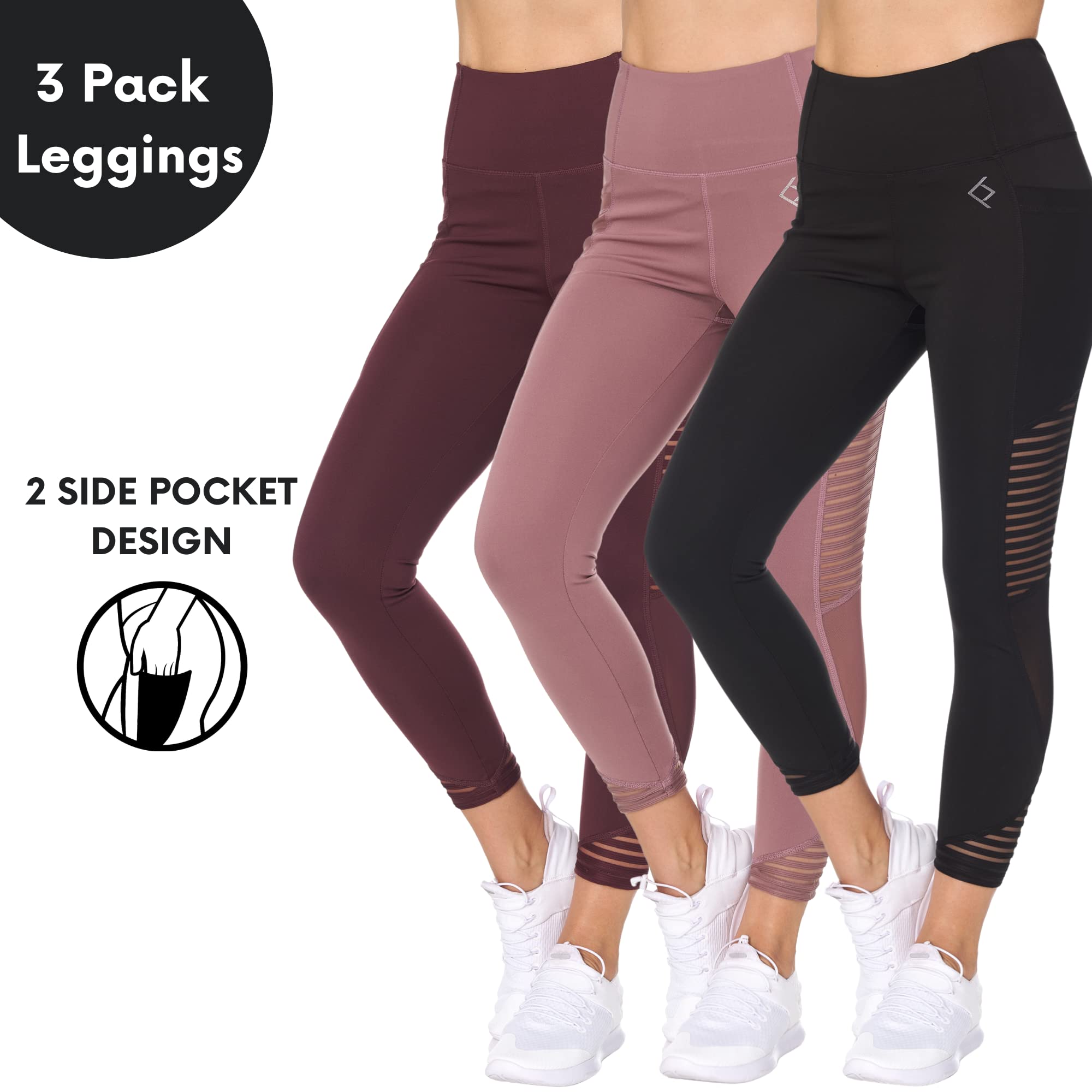 BSP Better Sports Performance Womens Workout Leggings - Womens Workout Pants with Mesh Pockets & Tummy Control, High Waist Workout Leggings for Women