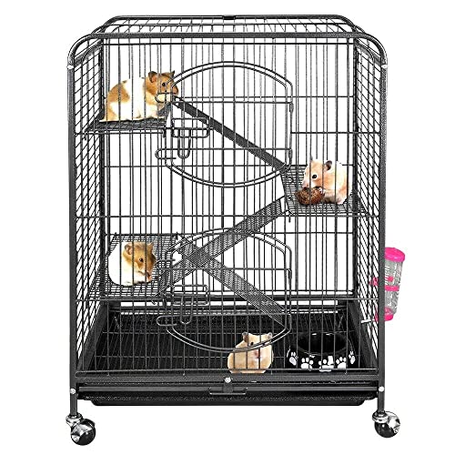 Ferret Cage Rabbit Chinchilla Rat Cage Small Animal House 37" 4 Levels GPJCFCDUS