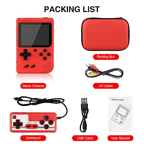 Handheld Game Console - Vaomon Retro Handheld Game Console Comes with Portable Shell, 400+ Classical FC Games, Gameboy Support Connecting TV & 2 Players, Ideal Gift for Kids & Lovers
