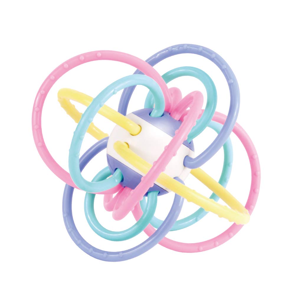Sensory Teether and Rattle. Grab, Chew, and Shake. Plastic Center for Easy Cleaning and No Exposed Screws. Infant Safe for Plus 0 Months