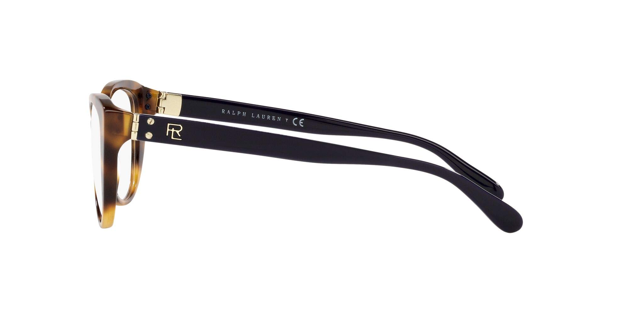 Ralph by Ralph Lauren Women's RL6211 Butterfly Prescription Eyewear Frames, Shiny Light Havana/Demo Lens, 54 mm
