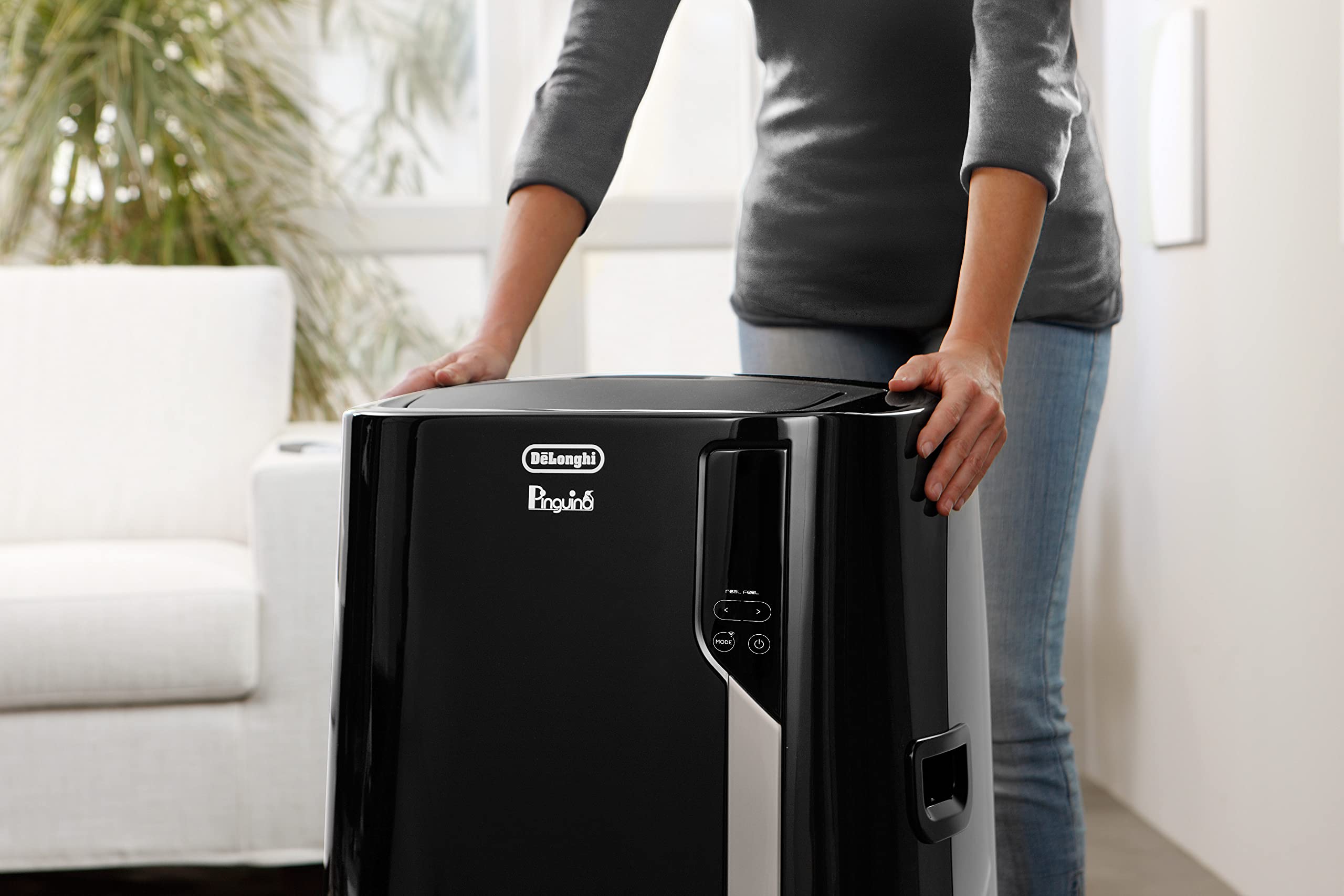 DeLonghi Portable Air Conditioner 12,500 BTU,cool extra large rooms up to 550 sq ft,wifi with alexa,energy saving,heat,quiet,remote,AC Unit,dehumidifier,fan,programmable,window venting kit,EL376HRGFK