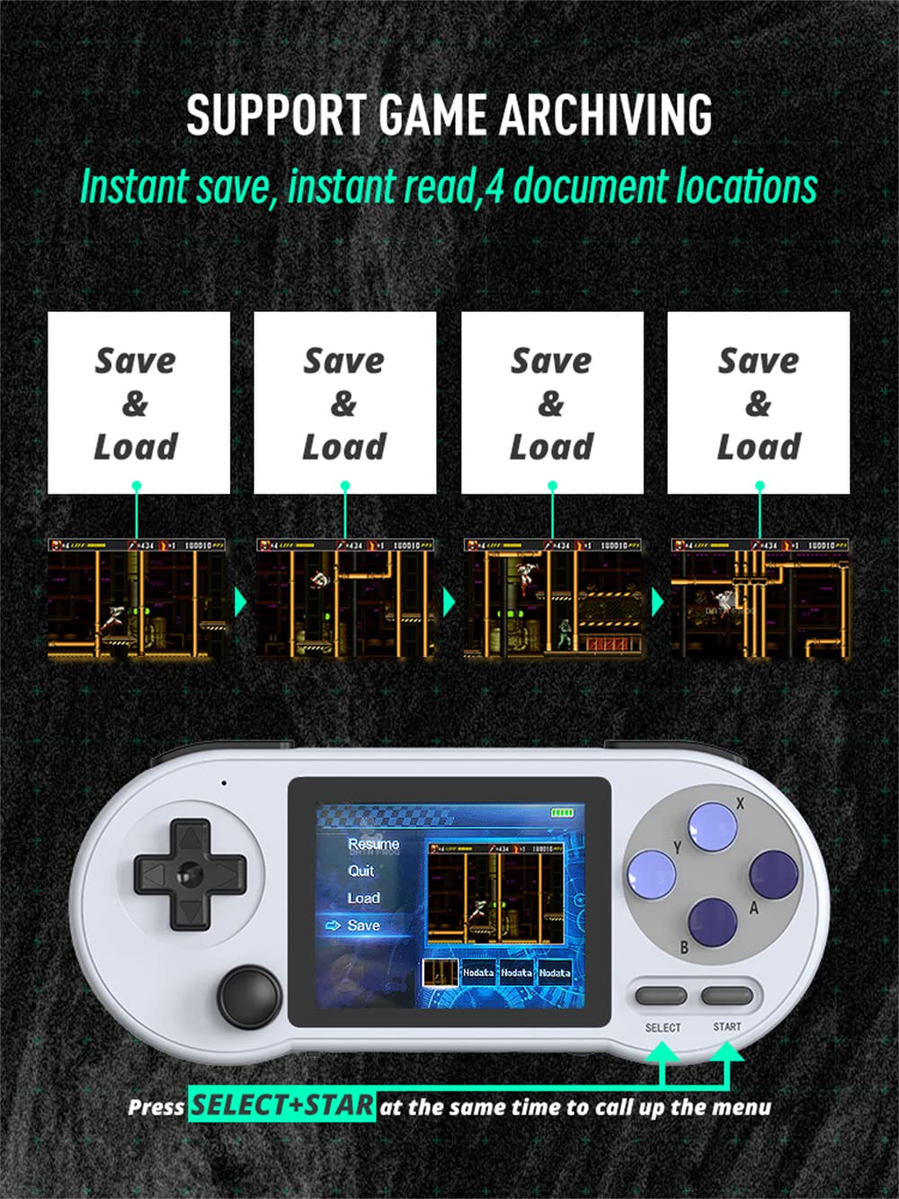 Handheld Game Console, Built in 6000+ Games, 3.0 Inch IPS Screen Retro Handheld Game Console, SF2000 Handheld Console Support 7 Emulators & AV Output, Ideal Gift for Kids Adults