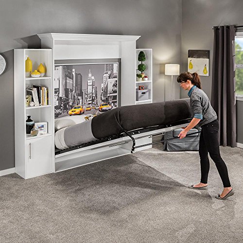I-Semble Vertical Mount Murphy Bed Twin Hardware Kit β Twin Size Murphy Bed Hardware Includes Tubular Steel Mattress Platform β Twin Beds Vertical Wall Mount w/Cambered Wood Slats - Bed Hardware Kit