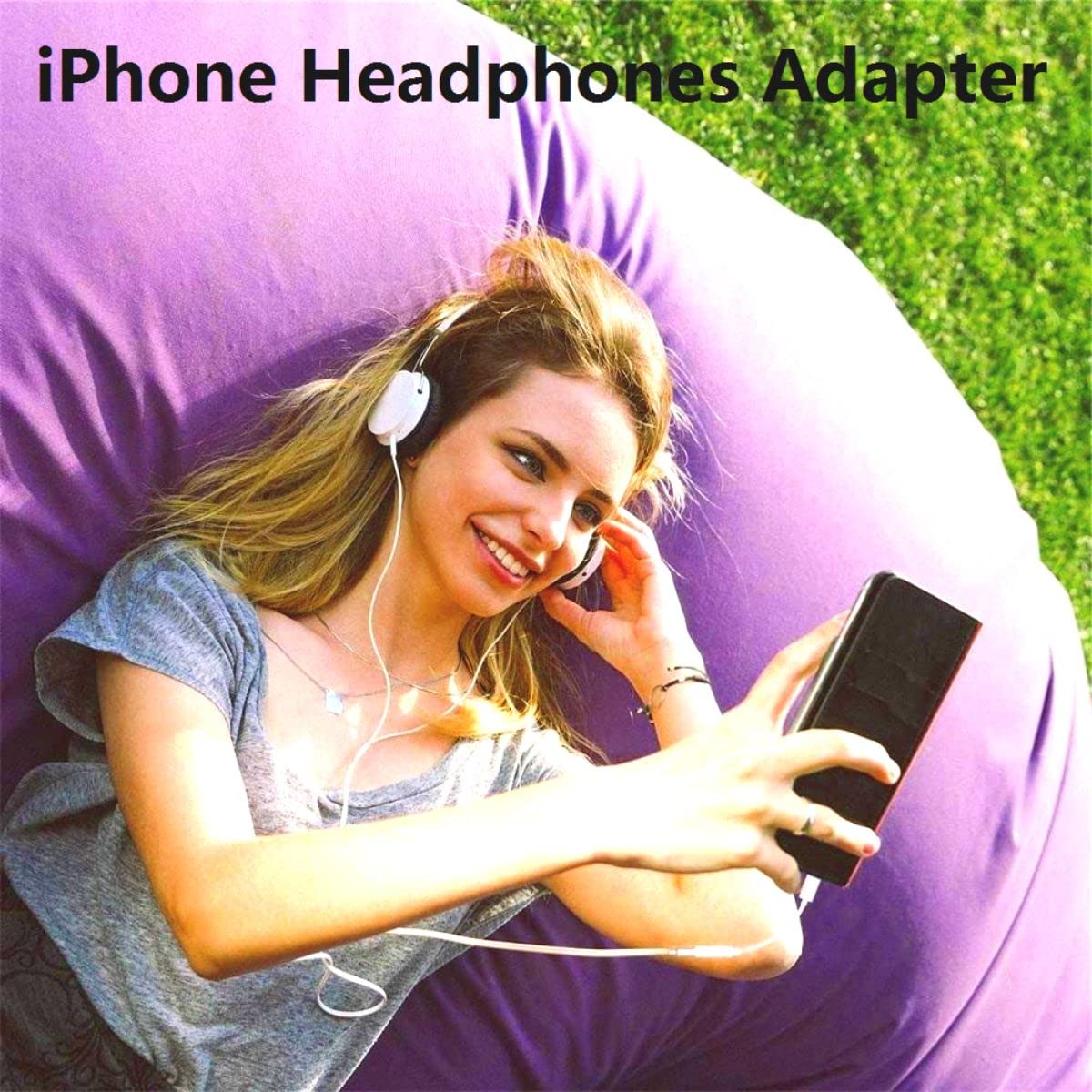 DESOFICON Lightning to 3.5mm Headphone Jack Adapter, 2 Pack, Supports All iOS Devices Sound, Easy to Use